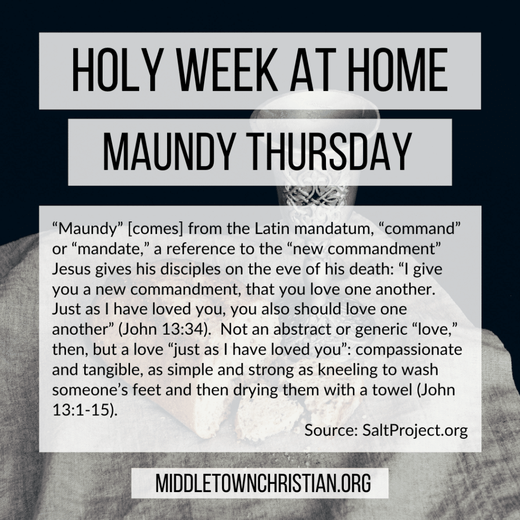 Holy Week at Home: Prayer & Scripture Guide - Middletown Christian Church